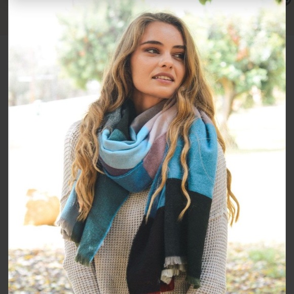 Leto Collection | Accessories | Vibrant Multicolor Frayed Edge Scarf ...